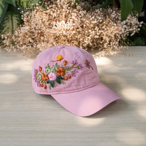 Embroidered Baseball Cap Women, Ribbon Embroidery Art - Etsy