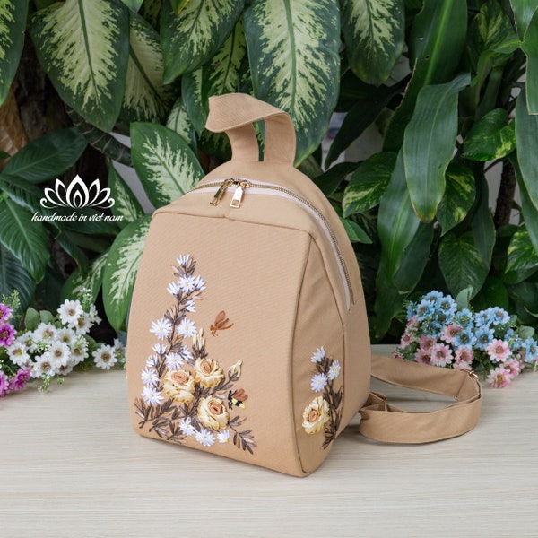Embroidered Backpack - Etsy