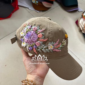 Embroidered Baseball Cap Women, Ribbon Embroidery Art - Etsy