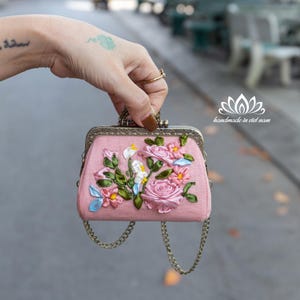 Coin Purse With Strap, Embroidered Coin Purse - Etsy