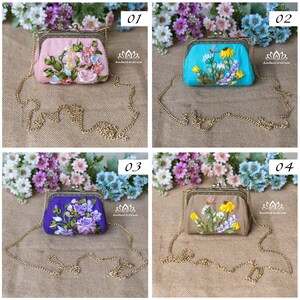 Coin Purse With Strap, Embroidered Coin Purse - Etsy