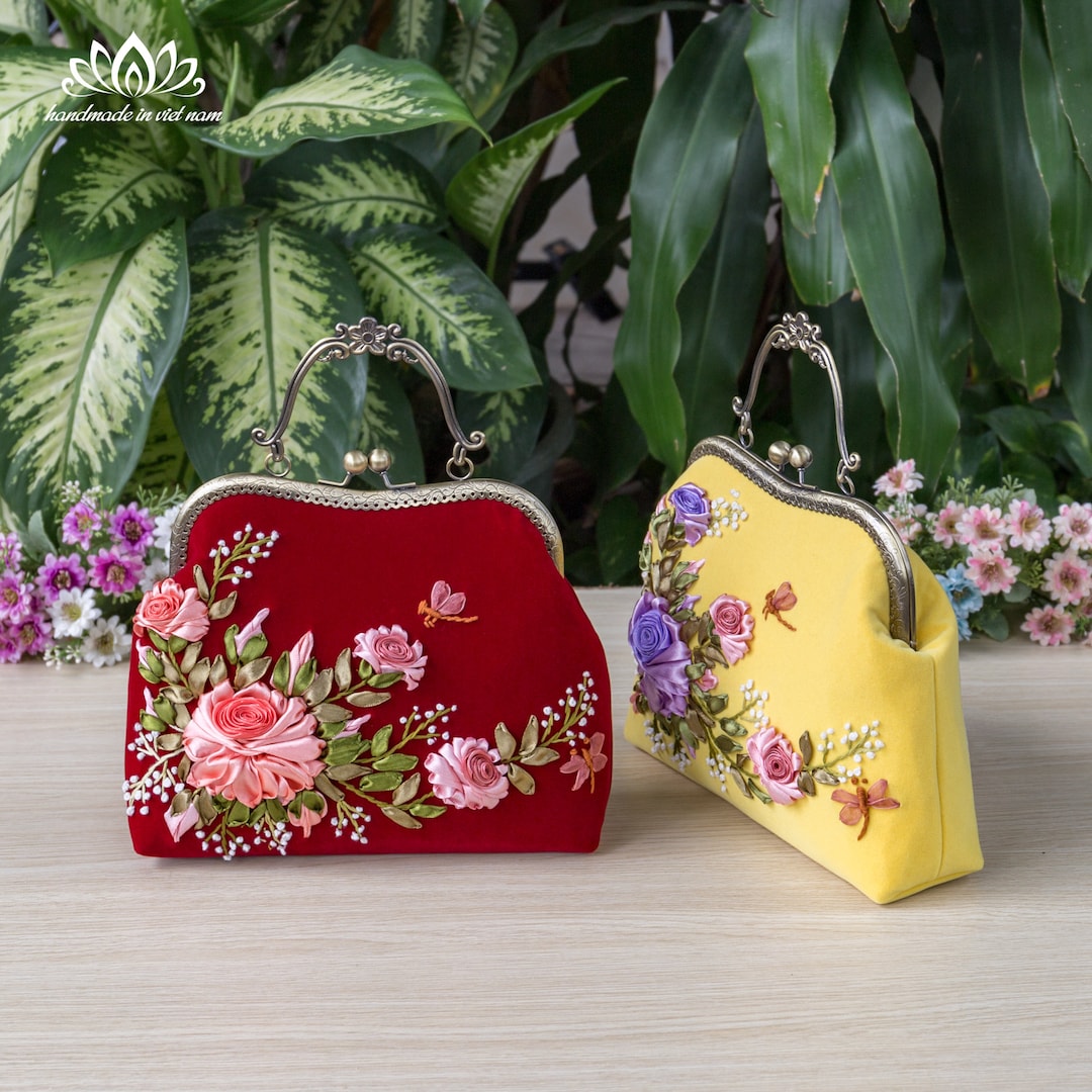 Embroidered Handbag Shoulder Bag Ribbon Embroidery Great Quality Unique ...