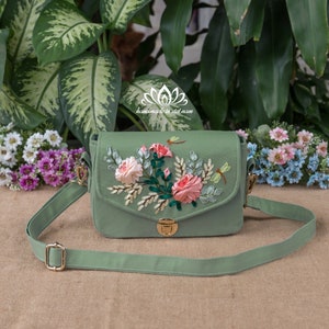 Small Mini Box Bag With Crossbody Strap, Embroidered Mini Box Bag - Etsy