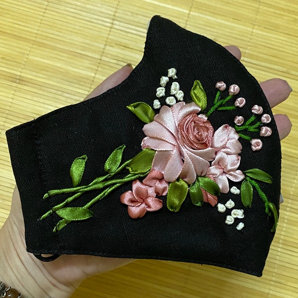 Embroidered Mask - Etsy