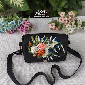 Small Mini Box Bag With Crossbody Strap, Embroidered Mini Box Bag - Etsy