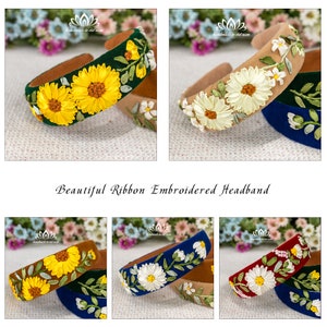 Floral Embroidered Headbands, Velvet Headband for Women - Etsy