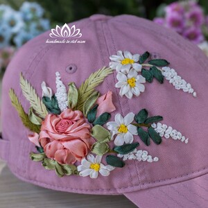 Embroidered Baseball Cap Women, Ribbon Embroidery Art - Etsy