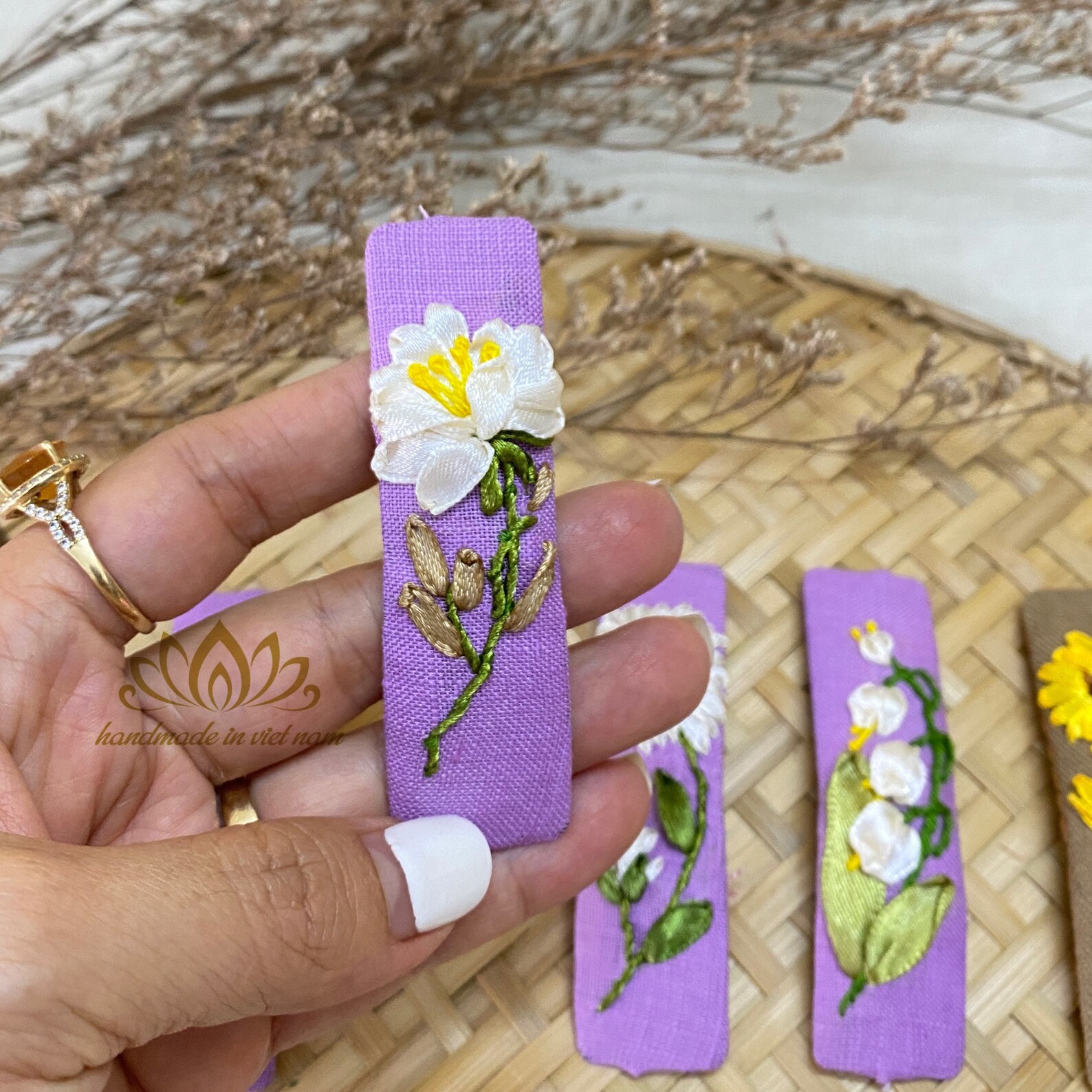 Hair Clips,cute Hairclips,ribbon Embroidered Clips,lined Snap Clips ...