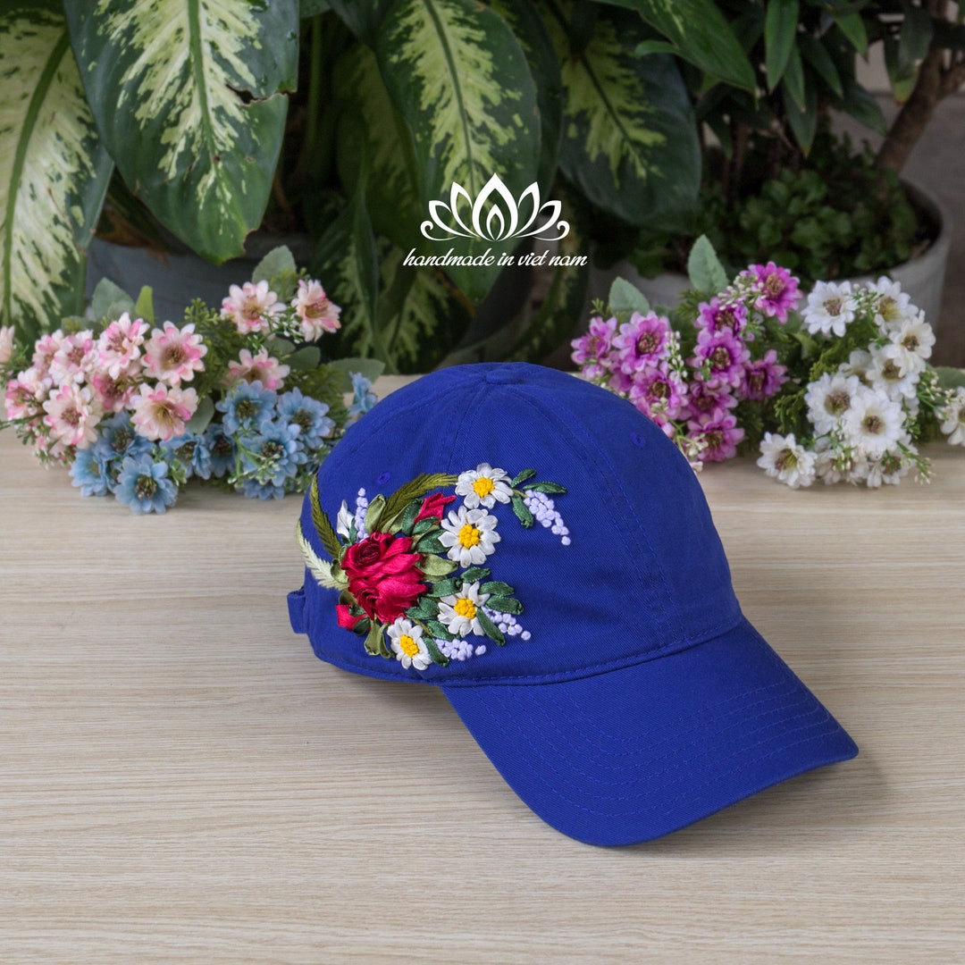 Embroidered Baseball Cap Women, Ribbon Embroidery Art - Etsy