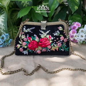 Clutch Bag With Shoulder Strap, Ribbon Embroidery Bag, Wedding Gift - Etsy