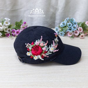 Embroidered Baseball Cap Women, Ribbon Embroidery Art - Etsy