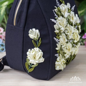 Embroidered Backpack, Unique Ribbon Embroidery - Etsy