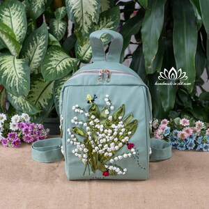 Backpack Embroidered With Lily of the Valley Unique Product - Etsy