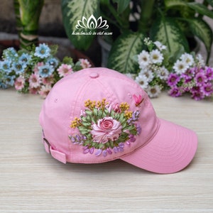 Embroidered Baseball Cap Women, Ribbon Embroidery Art - Etsy
