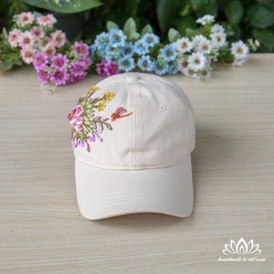 Embroidered Baseball Cap Women, Ribbon Embroidery Art - Etsy