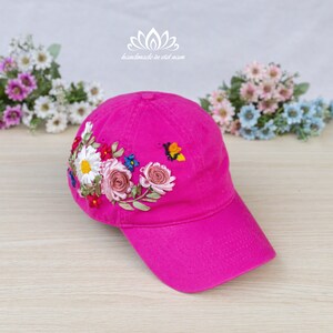 Embroidered Baseball Cap Women | Ribbon Embroidery Art - Etsy