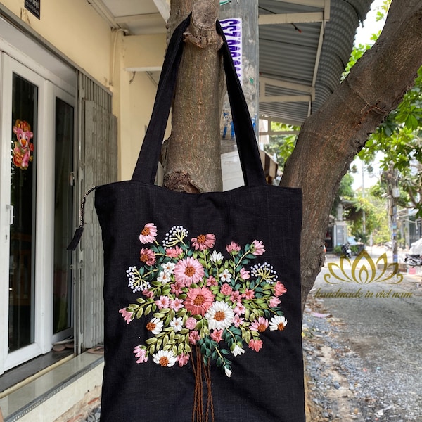 Embroidered Tote Bag - Etsy