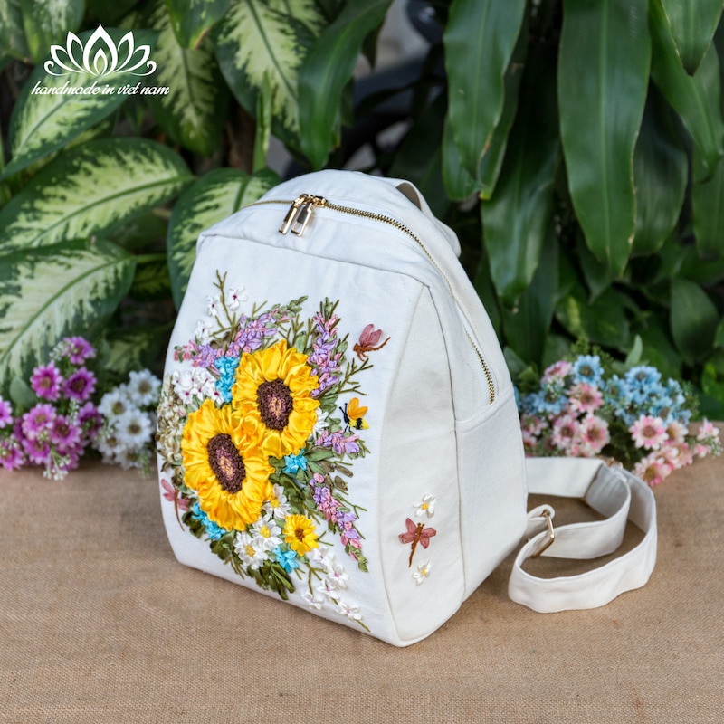 Embroidered Backpack - Etsy