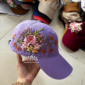 Embroidered Baseball Cap Women, Ribbon Embroidery Art - Etsy