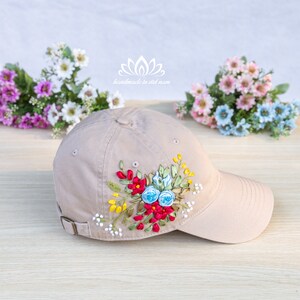 Embroidered Baseball Cap Women, Ribbon Embroidery Art - Etsy