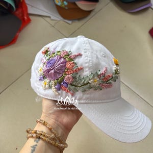Embroidered Baseball Cap Women, Ribbon Embroidery Art - Etsy