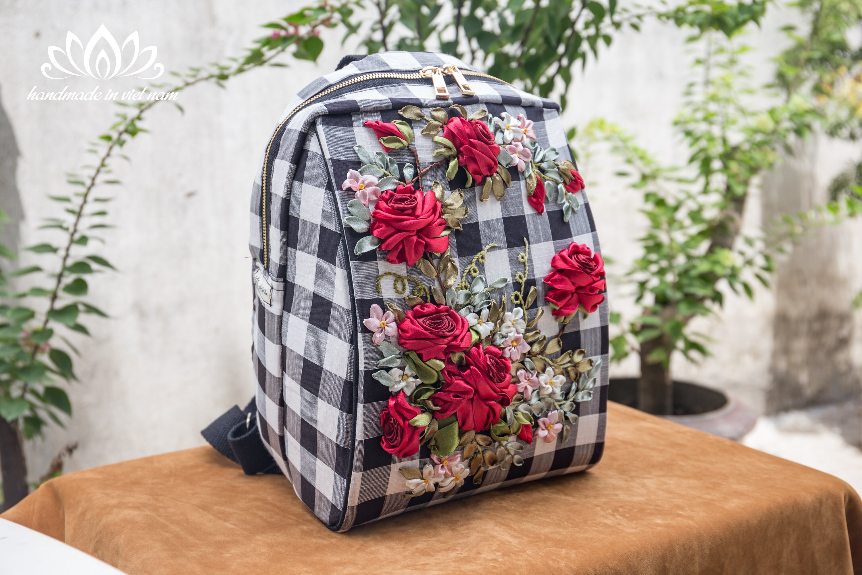 Embroidered Backpack Ribbon Embroidery Backpack Embroidery - Etsy