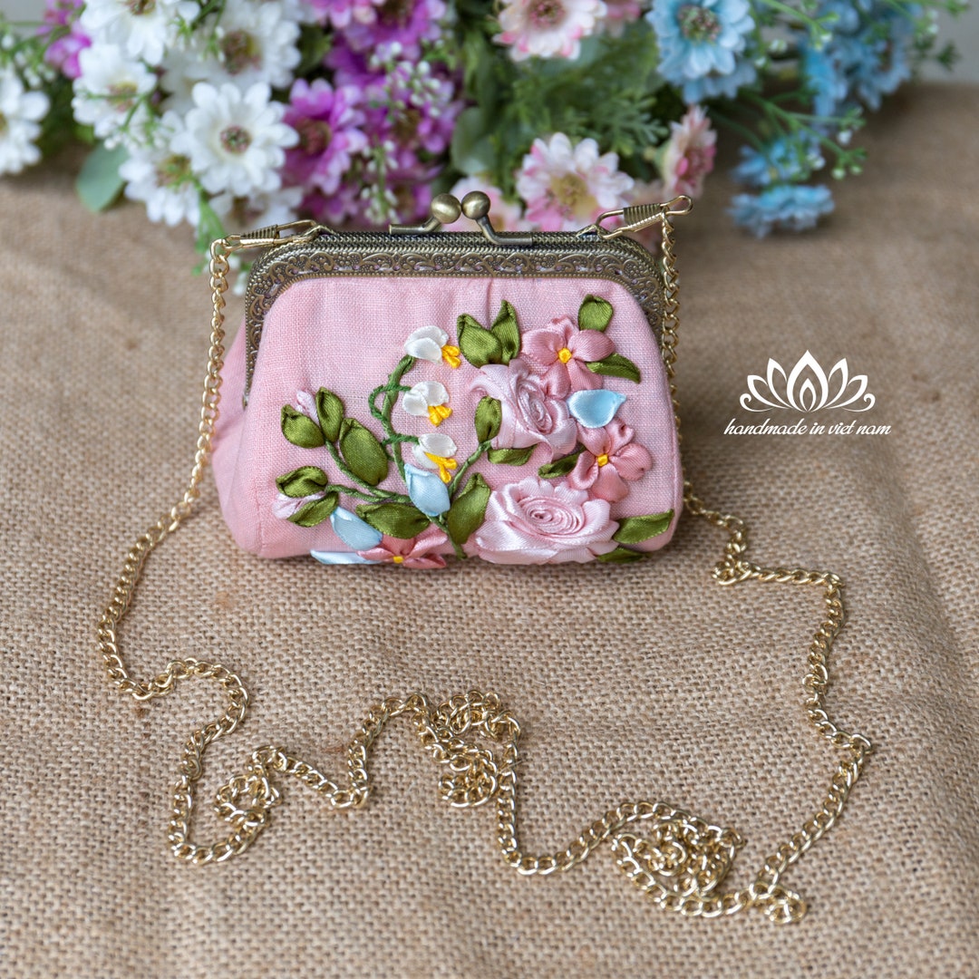 Coin Purse With Strap, Embroidered Coin Purse - Etsy