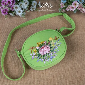 Mini Crossbody Bag | Ribbon Embroidered Bag | Compact Shoulder Bag - Etsy