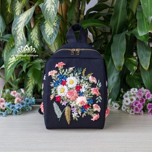 Beautiful Ribbon Embroidered Backpack, Rugged Handmade Backpack ...