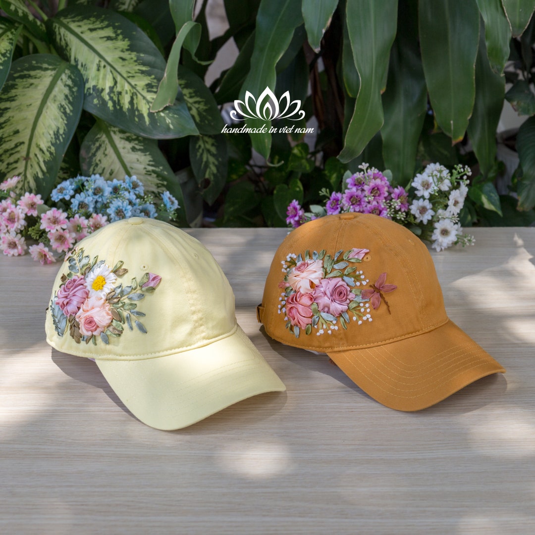 Embroidered Baseball Cap Women Ribbon Embroidery Art - Etsy