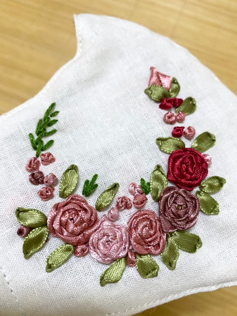 Embroidered Linen Mask Ribbon Embroidery Mask Nose Wire - Etsy