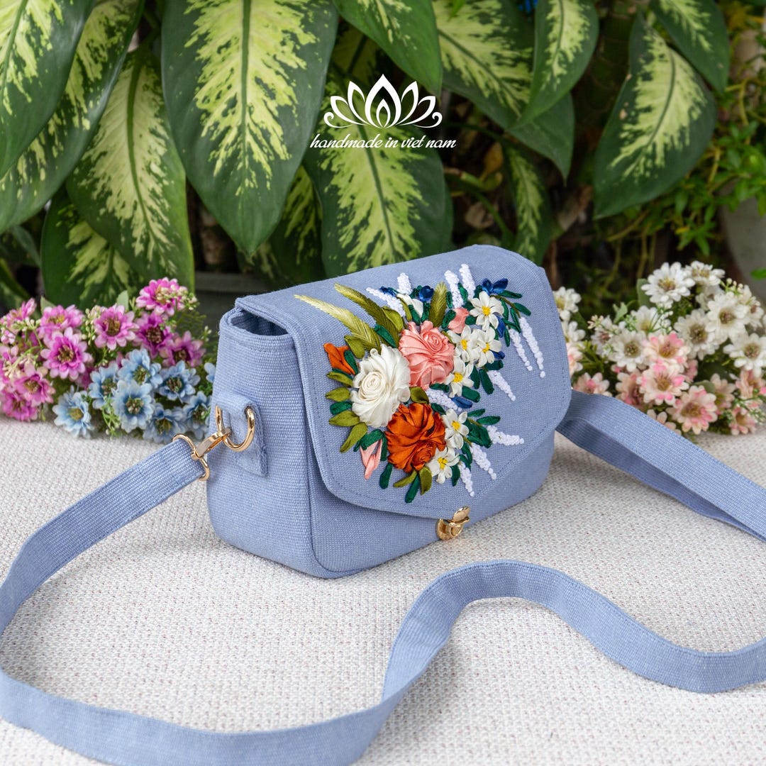 Small Mini Box Bag With Crossbody Strap, Embroidered Mini Box Bag - Etsy