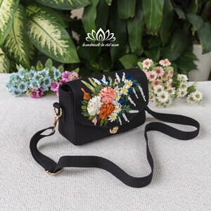 Small Mini Box Bag With Crossbody Strap, Embroidered Mini Box Bag - Etsy