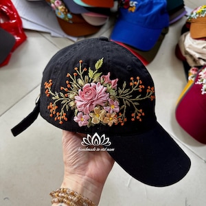 Embroidered Baseball Cap Women, Ribbon Embroidery Art - Etsy