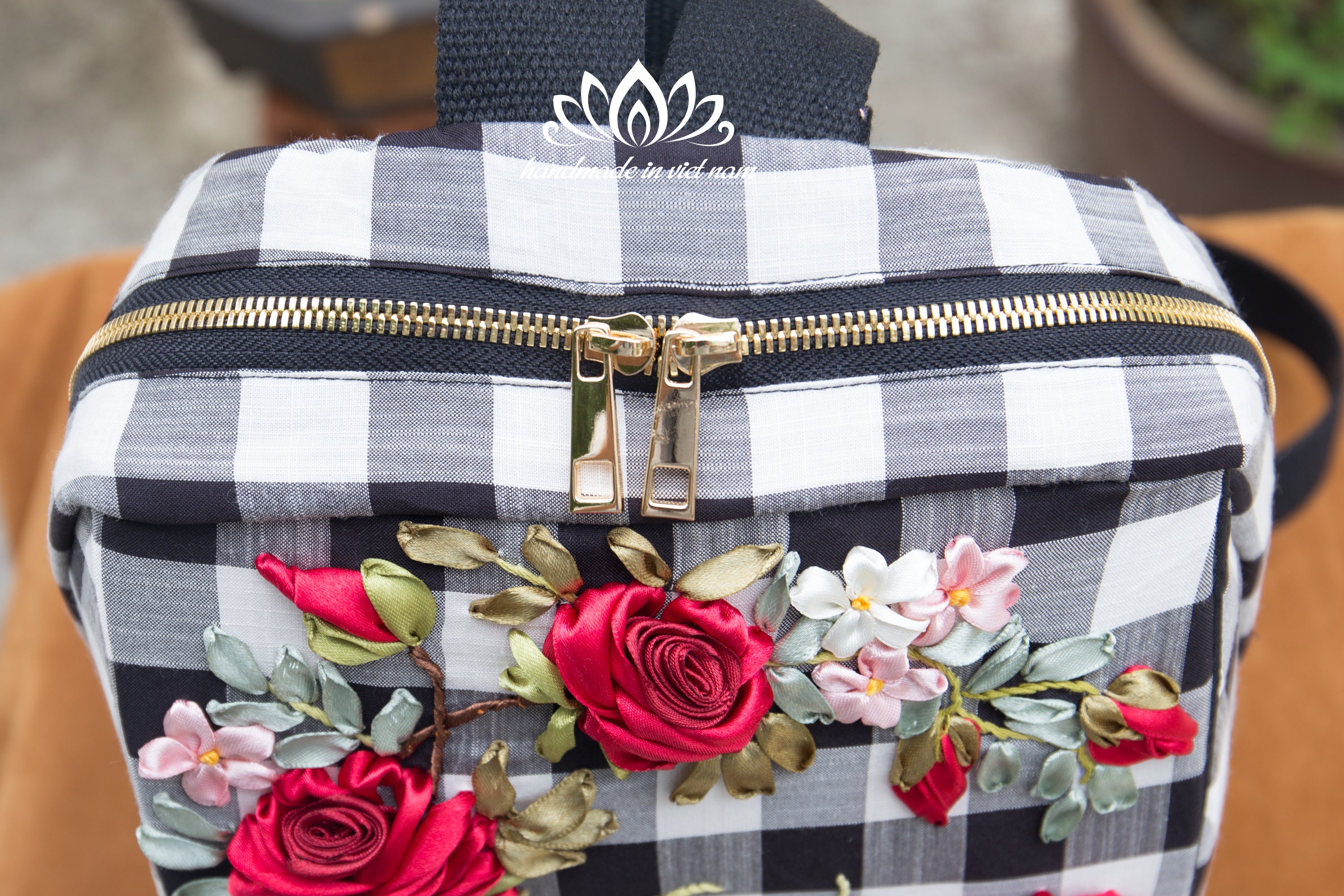 Embroidered Backpack Ribbon Embroidery Backpack Embroidery - Etsy