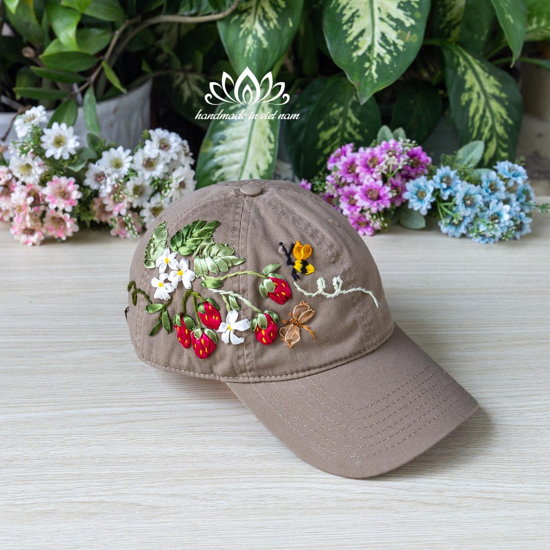 Strawberry Embroidered Baseball Cap, Hat for All Seasons - Etsy