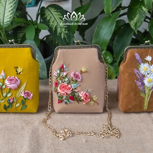 Mini Crossbody Bag, Purse and Phone Holder Bag, Ribbon Embroidery - Etsy