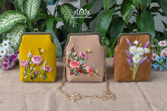 Mini Crossbody Bag Purse and Phone Holder Bag Ribbon - Etsy