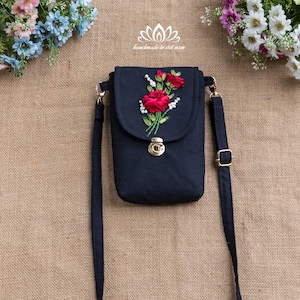 Crossbody Canvas Phone Bag, Shoulder Phone Wallet, Unique Gift - Etsy