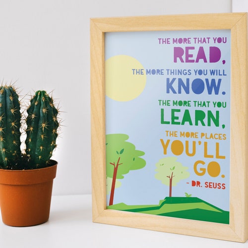 Dr. Seuss the More That You Read Vinyl Wall Decal - Etsy