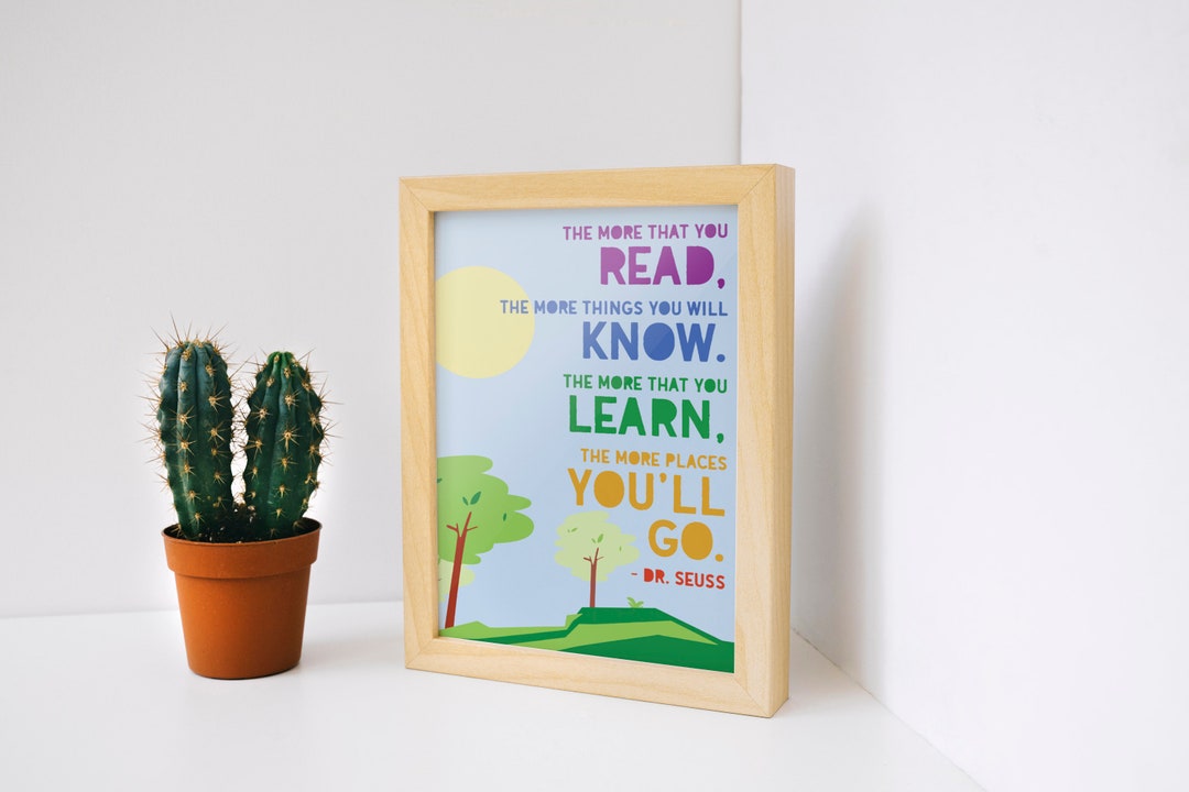 The More That You Read Dr Seuss Printable Bedroom Nursery Kids Room ...