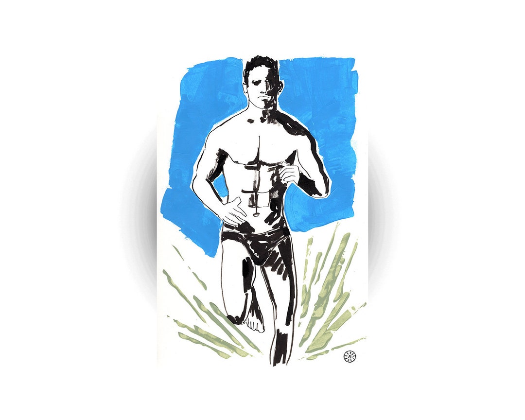 Original Male Nude Homoerotic Gay Art Sex Art Man Guy Artwork Etsy