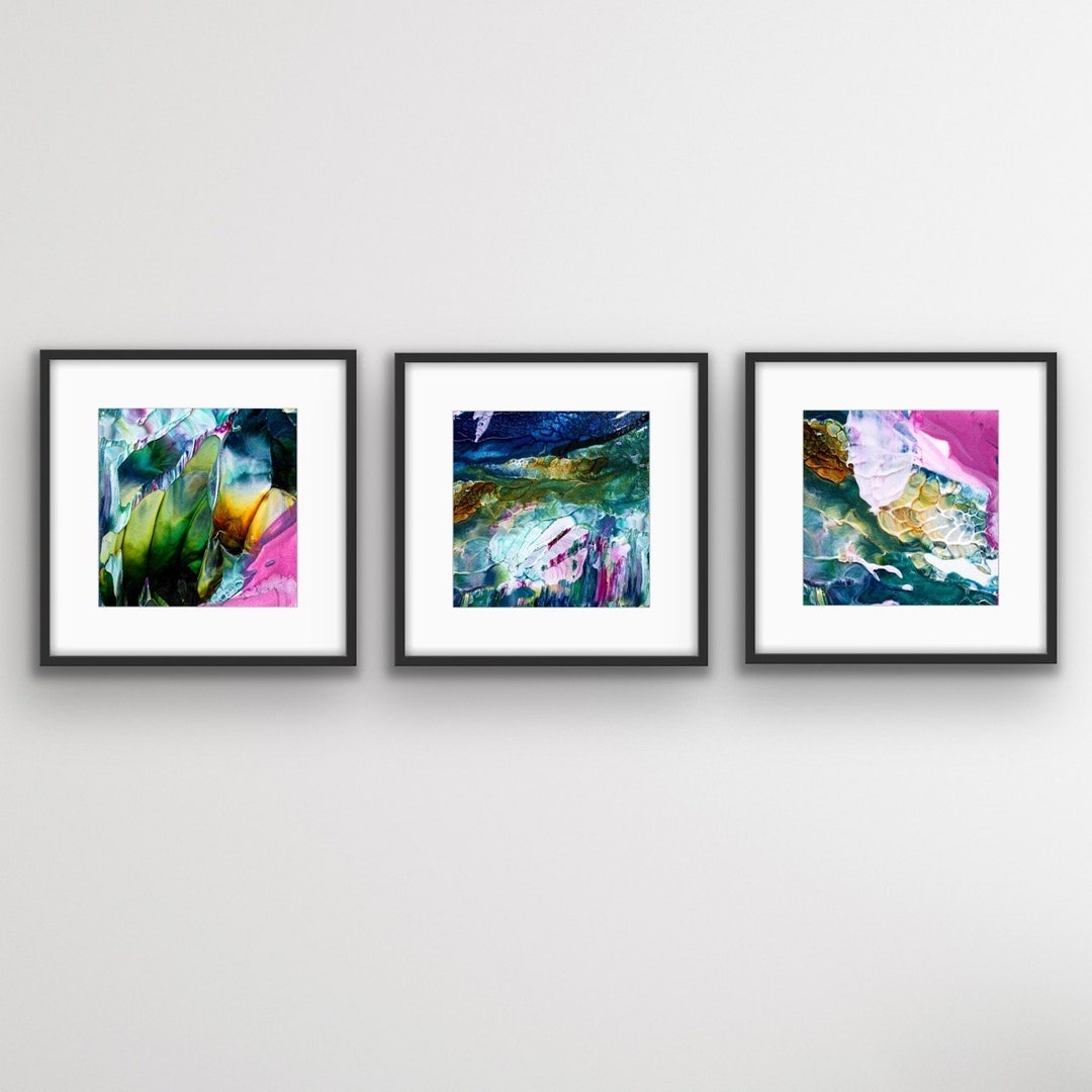 Abstract Fine Art Prints, Matching Set of 3 Prints 12x12 Inches ...