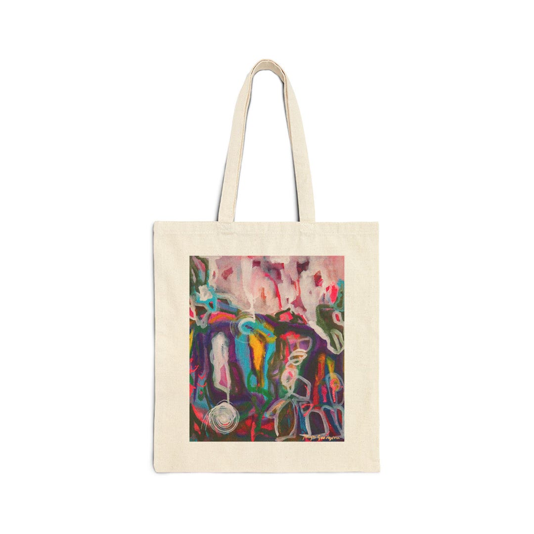 Abstract Art Cotton Canvas Tote Bag: Unique Wearable Art - Etsy