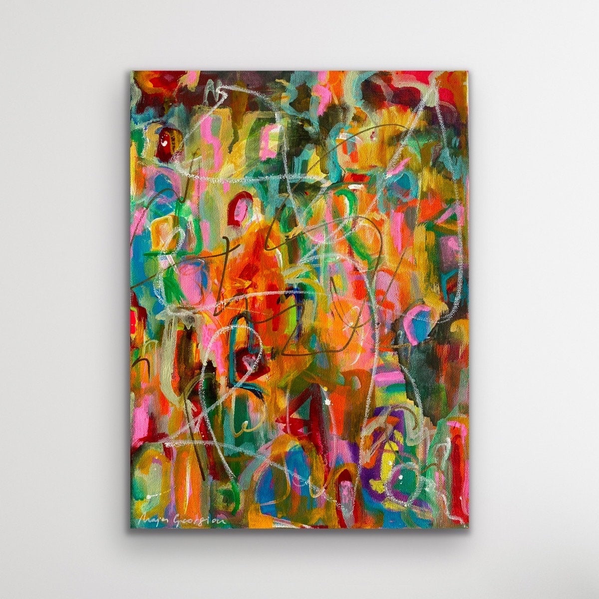 Cornucopia, Original Abstract Painting,artwork, Acrylic and Gouache ...