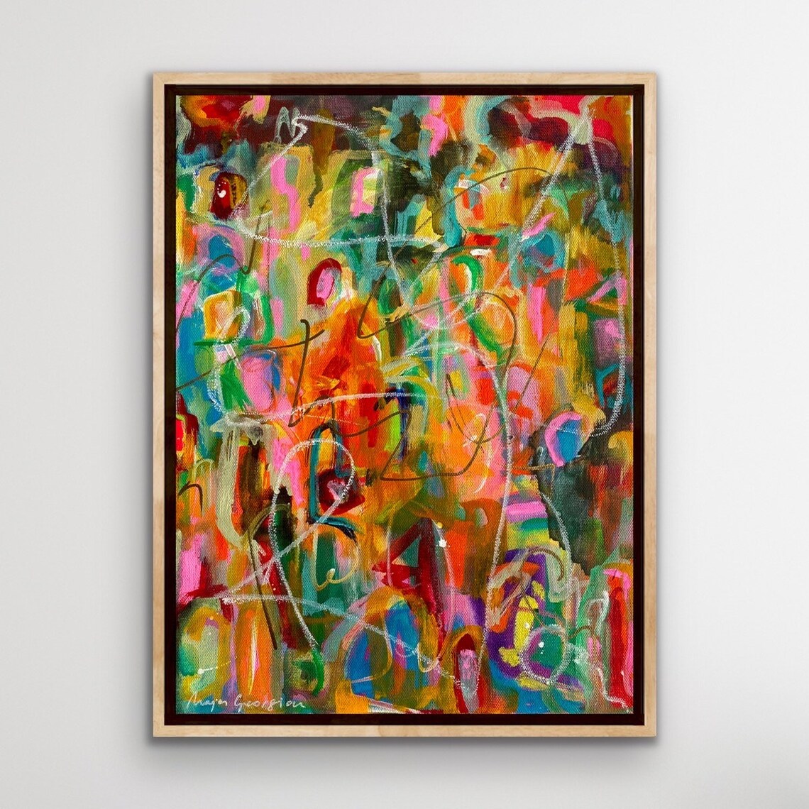 Cornucopia, Original Abstract Painting,artwork, Acrylic and Gouache ...