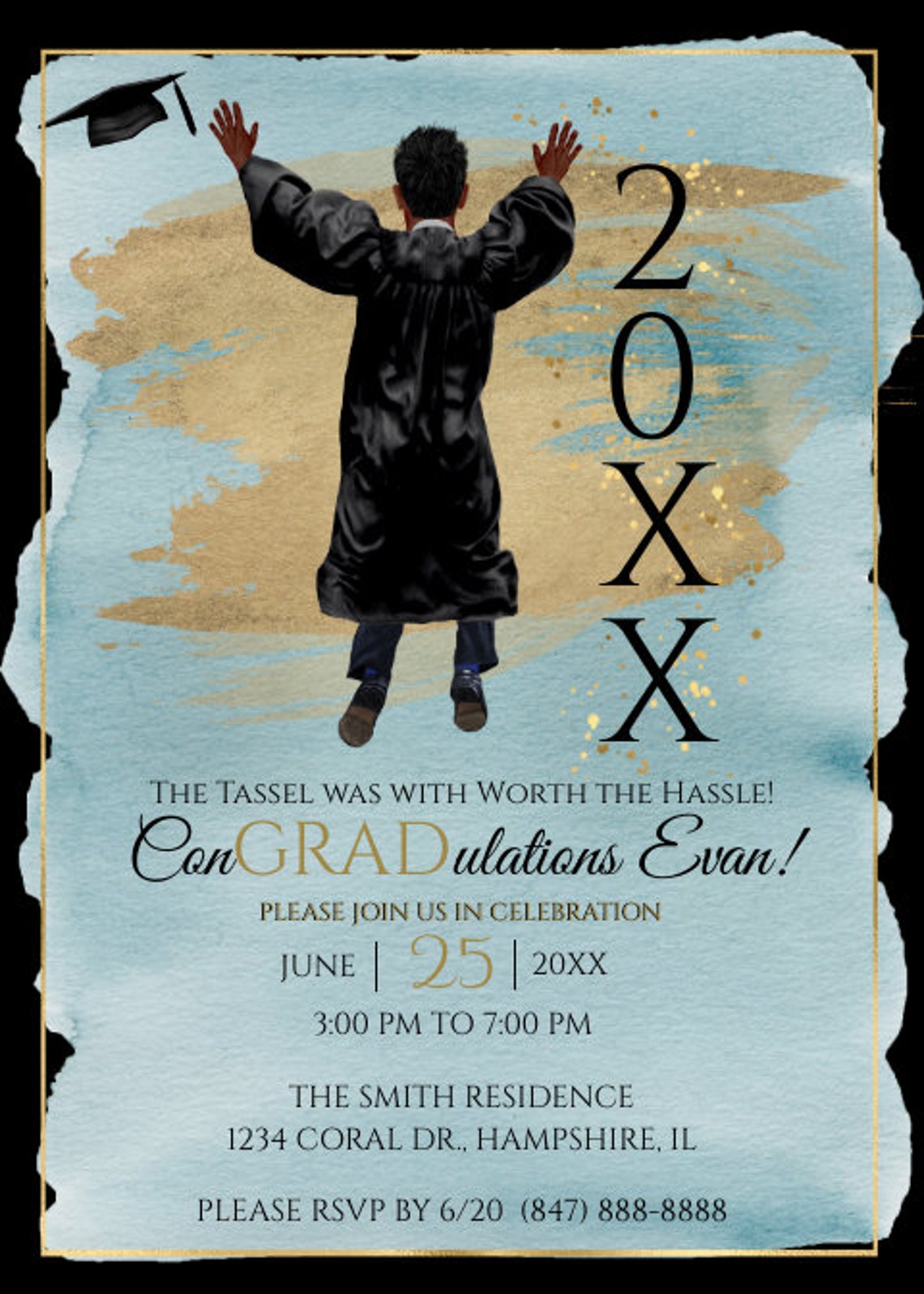 Graduation Invitation, 2024 African American Graduation Party, Editable ...