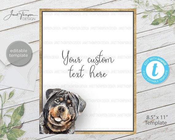 Custom Dog Sign 8.5 X 11 Doggy Daycare Dog | Etsy