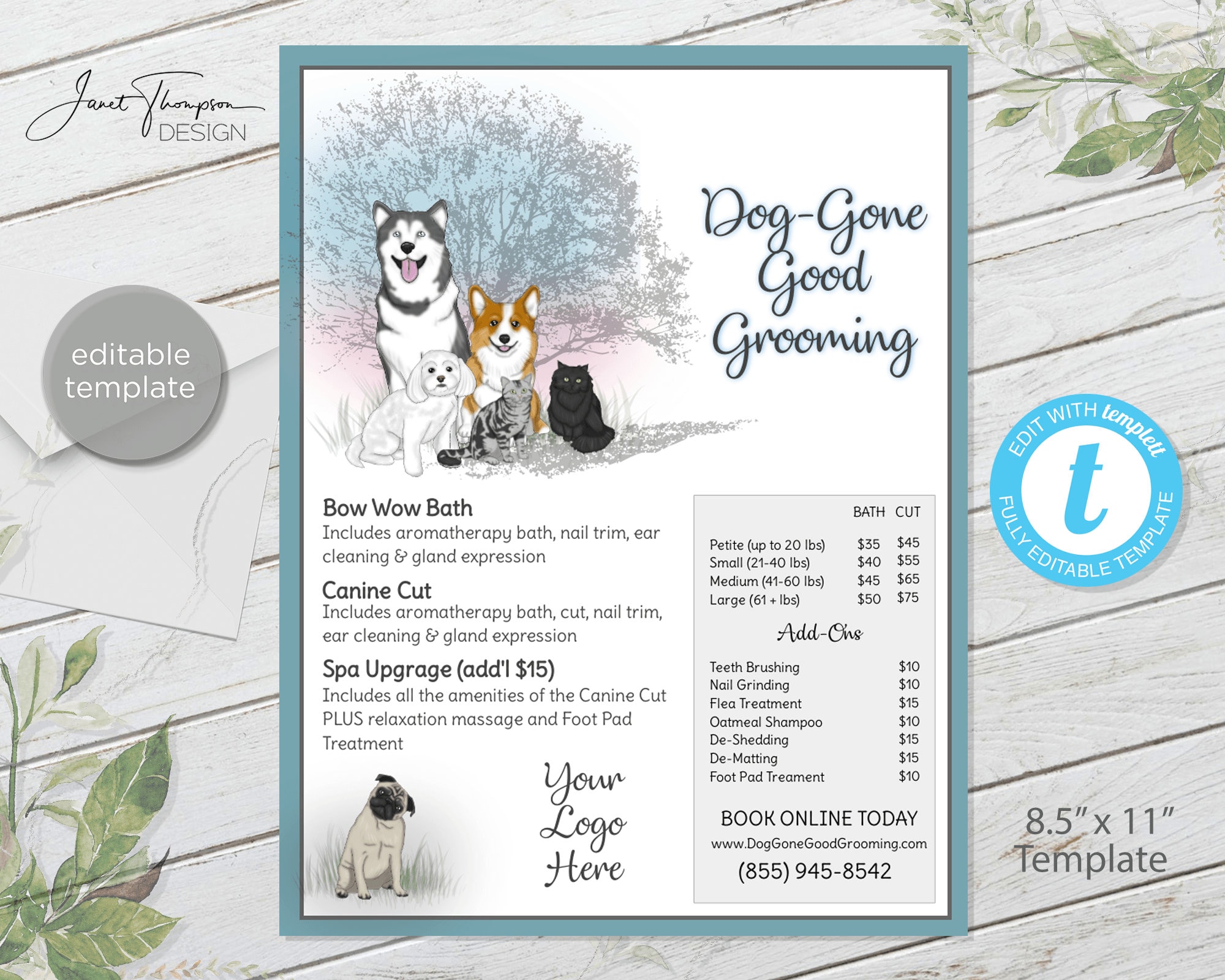 Dog Groomers Service Menu, Pet Grooming, Cat Groomer Service List ...