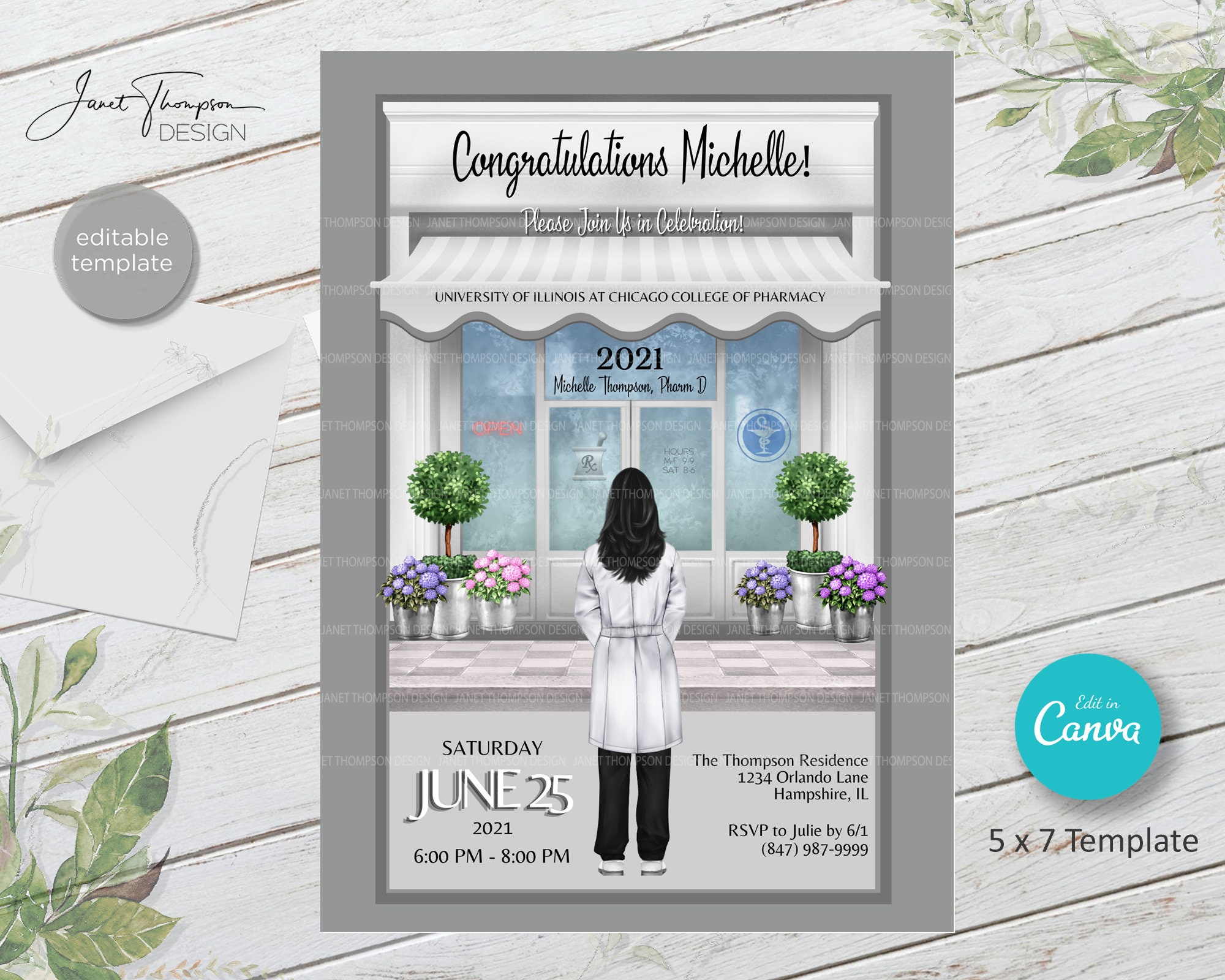 Pharmd Graduation Invitation, Pharmaceutical College Graduation, 2021 ...